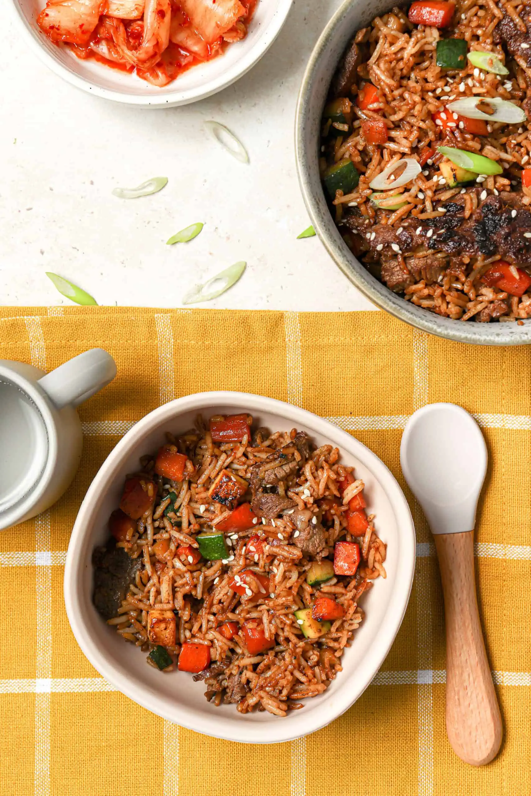 Korean Bulgogi Beef Fried Rice with Fresh Veggies - Wooed By The Food
